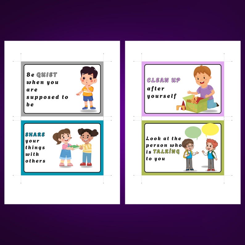 Printable Classroom Rules-daily Responsibilities Bundle – Behavior-chore Charts – A4 & US Letter ...