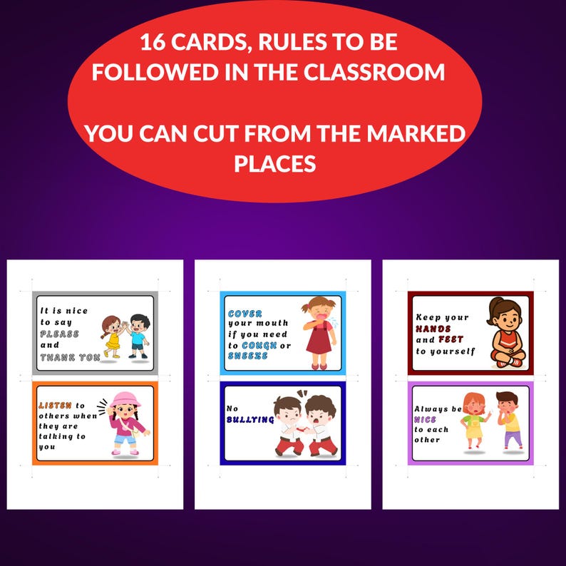 Printable Classroom Rules-daily Responsibilities Bundle – Behavior-chore Charts – A4 & US Letter ...