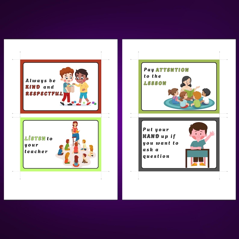 Printable Classroom Rules-daily Responsibilities Bundle – Behavior-chore Charts – A4 & US Letter ...