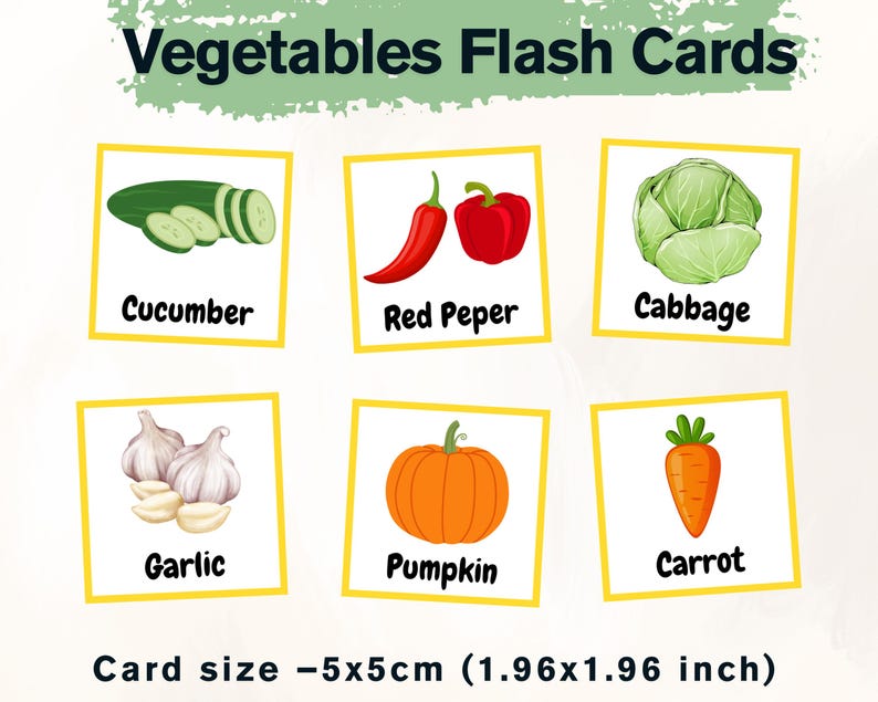 Fruits and Vegetables Flashcards | Preschool Printable PDF | 45 ...