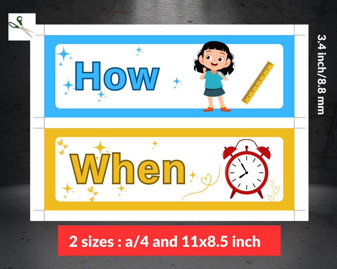 English Question Word Flashcards: ESL Learning, Homeschool Printable ...