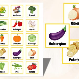 Fruits and Vegetables Flashcards | Preschool Printable PDF | 45 ...