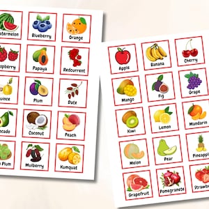Fruits and Vegetables Flashcards | Preschool Printable PDF | 45 ...