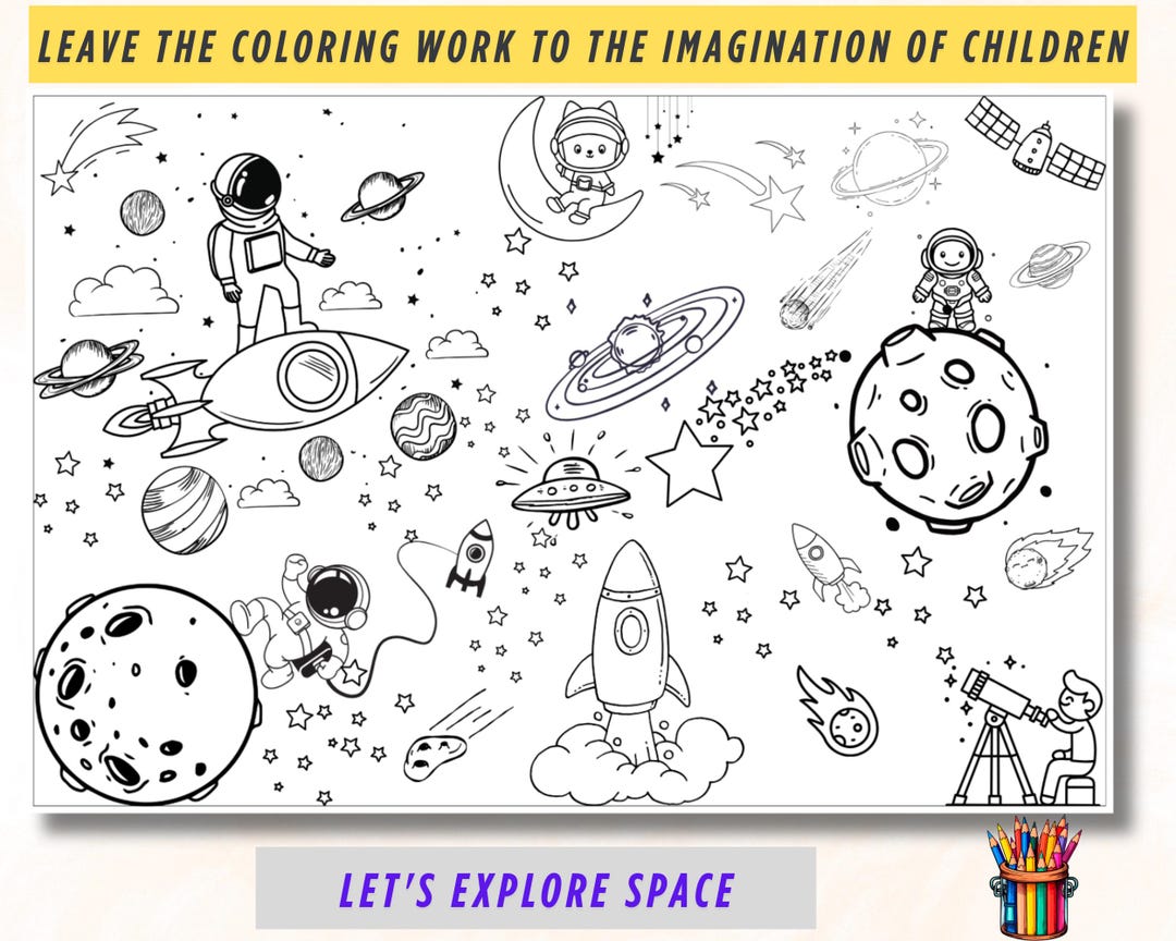 Kids Coloring Posters - Printable Black and White Wall Art for Children ...