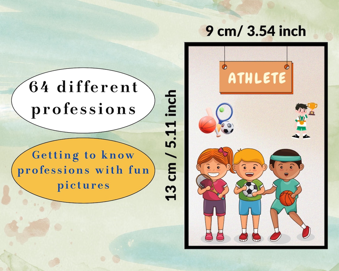 Printable Career Flashcards for Kids: 64 Professions (digital Download ...
