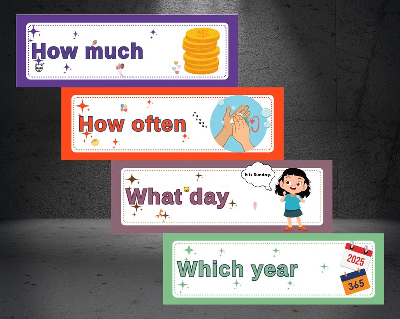 English Question Word Flashcards: ESL Learning, Homeschool Printable ...