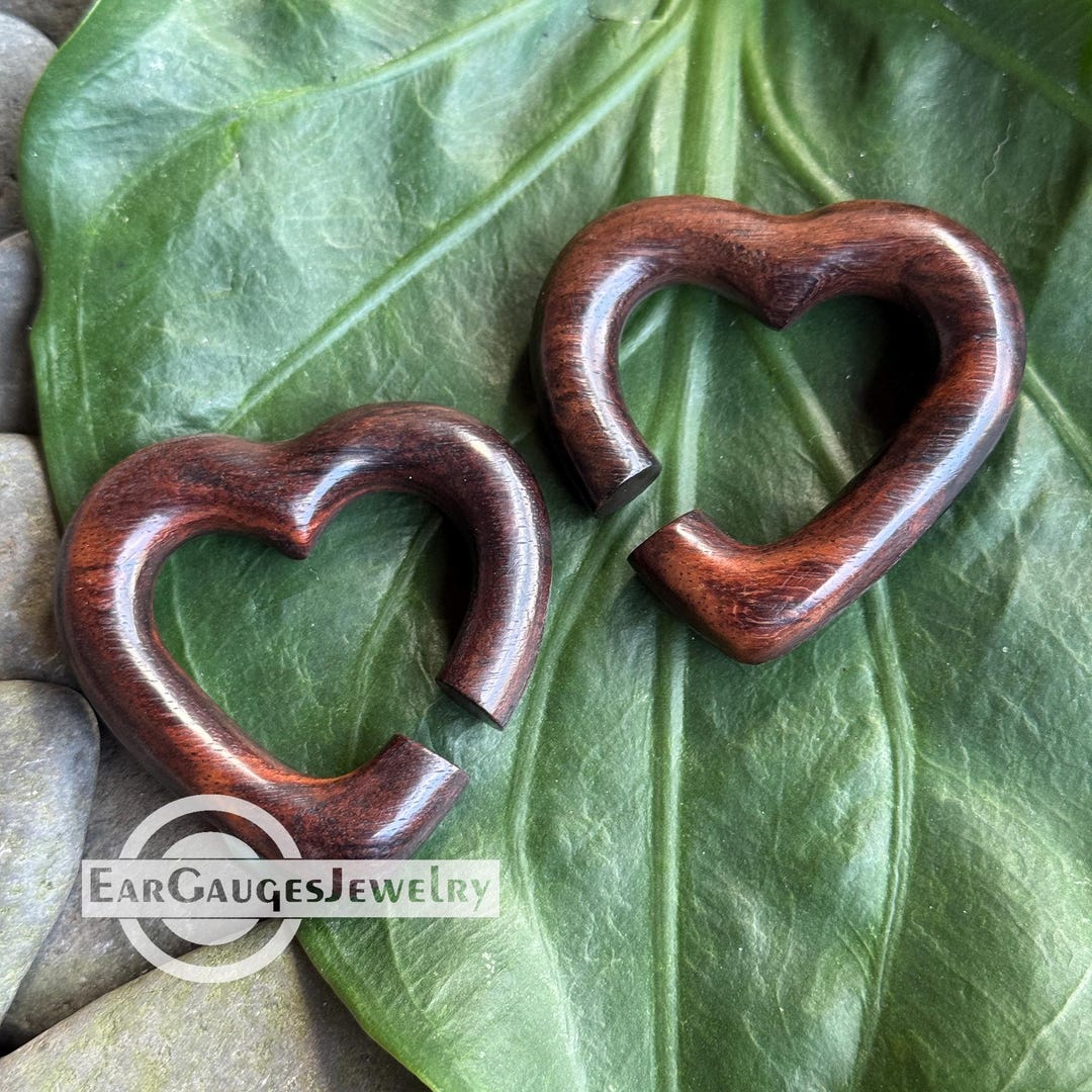 Heart Love Ear Gauges 8g 6g 4g 2g 0g 00g and More - Etsy