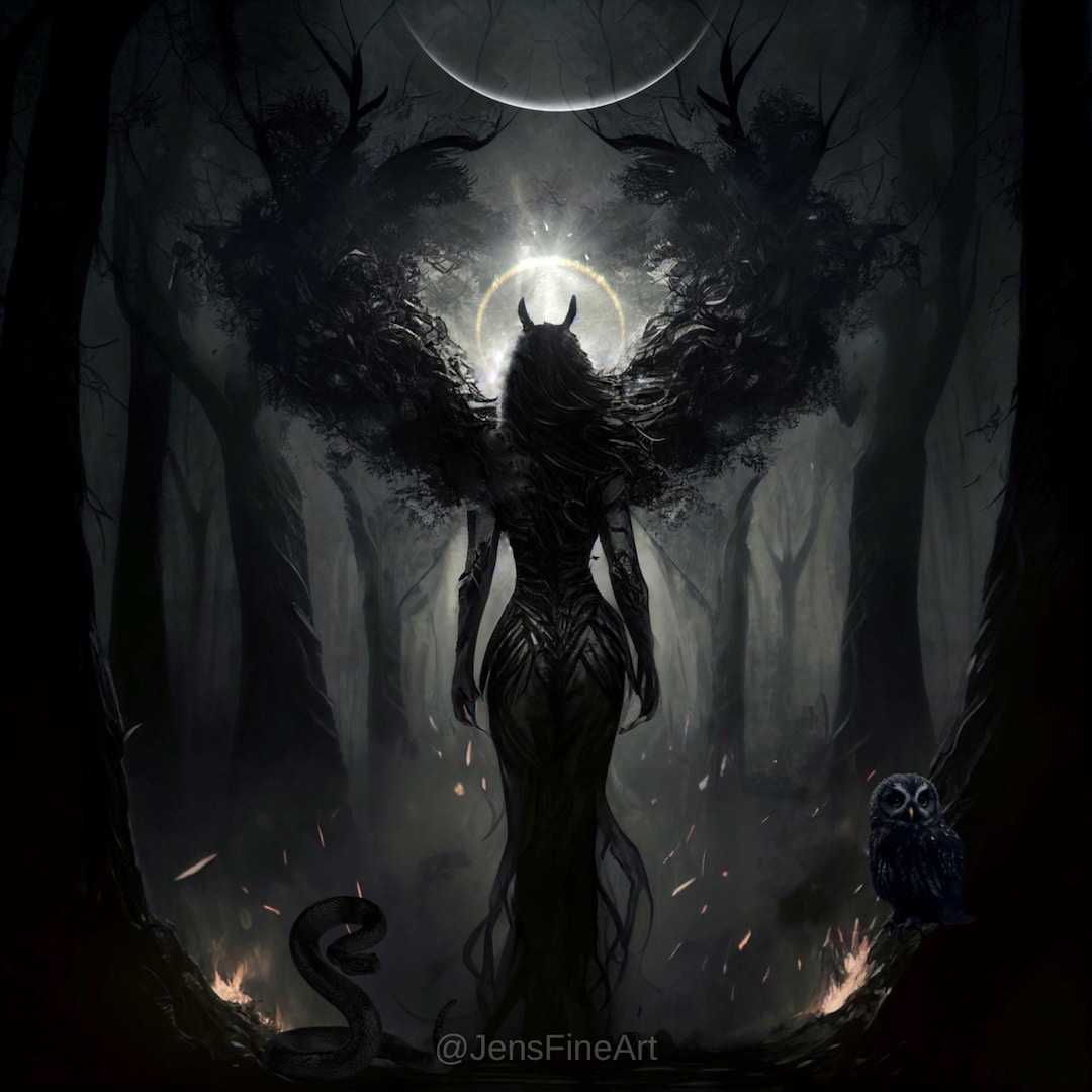 Lilith PRINT Dark Goddess Witch Demon New Moon Feminine Gothic Art ...