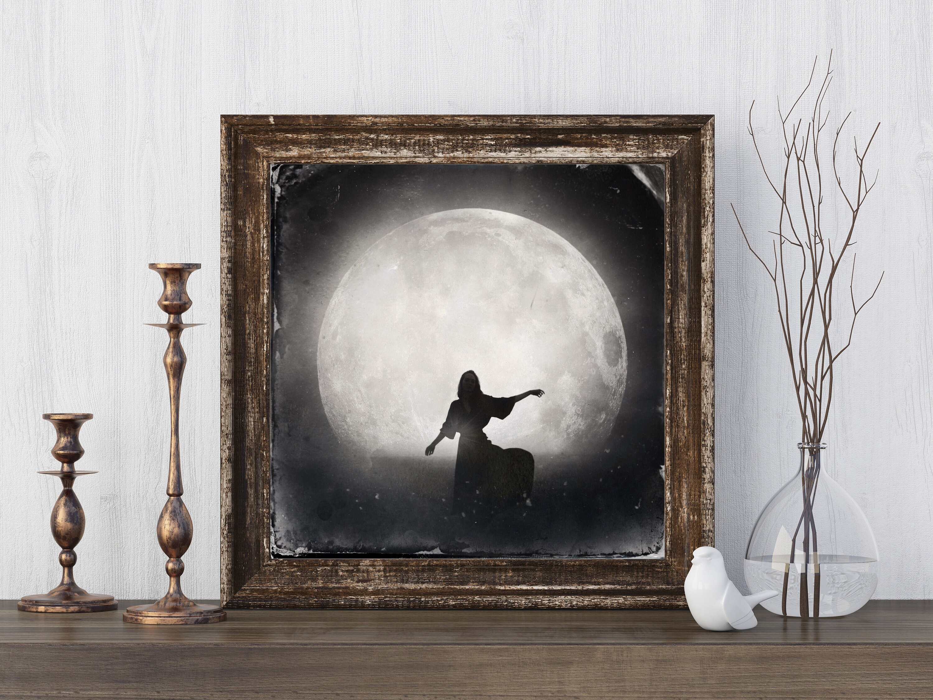 Lady of the Silver Moon PRINT Full Moon Photo Goddess | Etsy