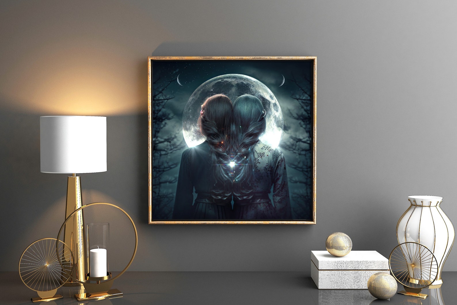 Eternal Duality PRINT - Full Moon Gemini Photo Surreal Landscape Art ...