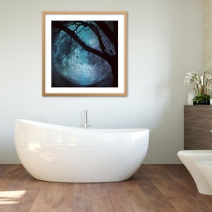 Blue Moon PRINT - Full Super Moon Photo, Surreal Landscape Fine Art ...