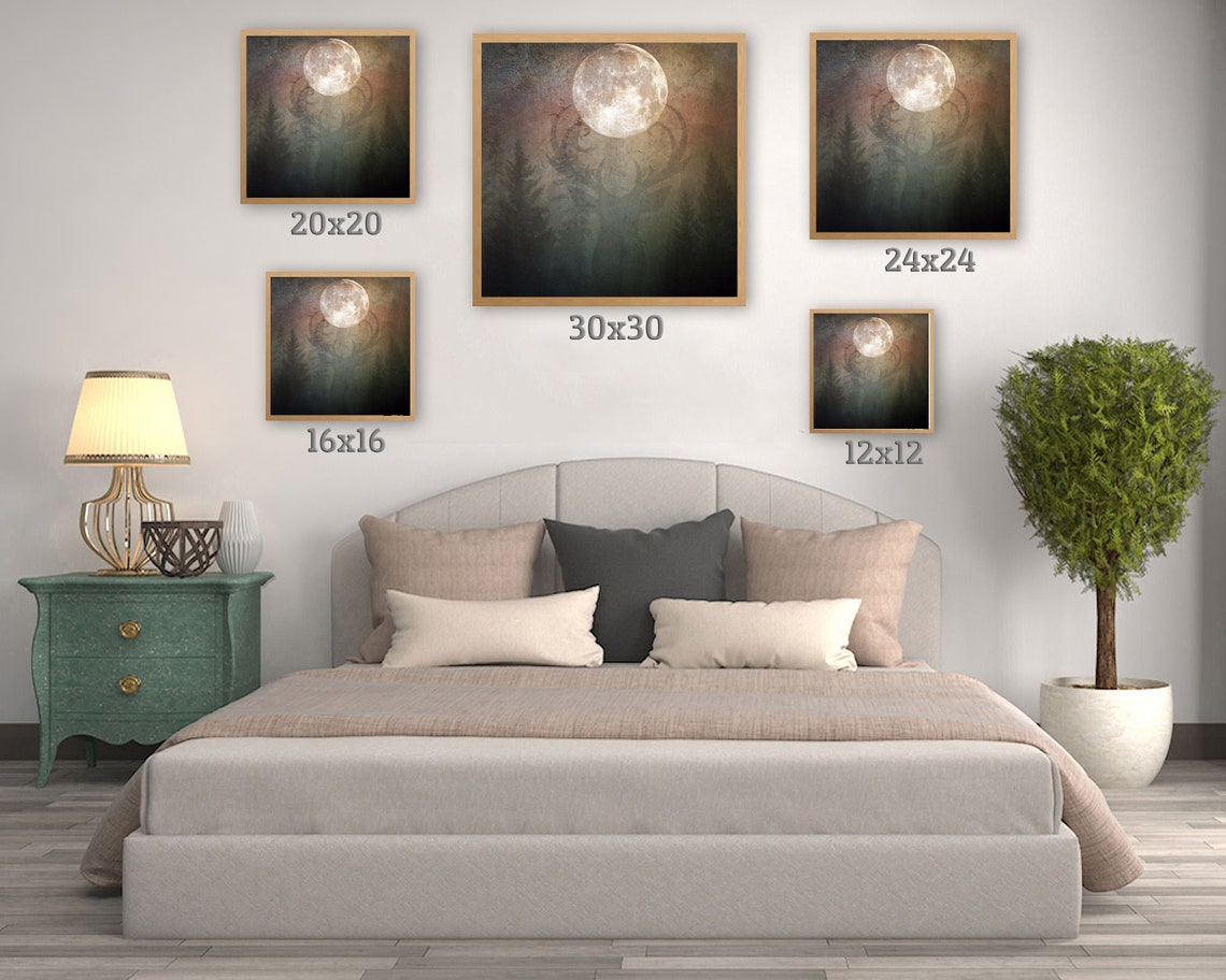 Buck Moon PRINT - Full Super Moon Photo, Surreal Landscape Fine Art ...