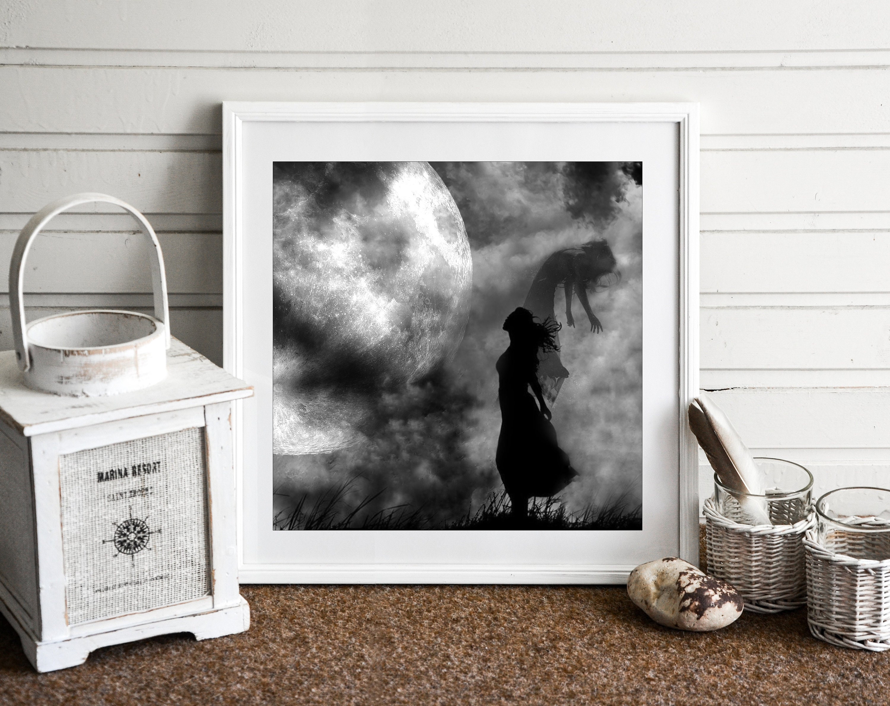 Invocation PRINT - Full Super Moon Photo, Surreal Landscape Fine Art ...