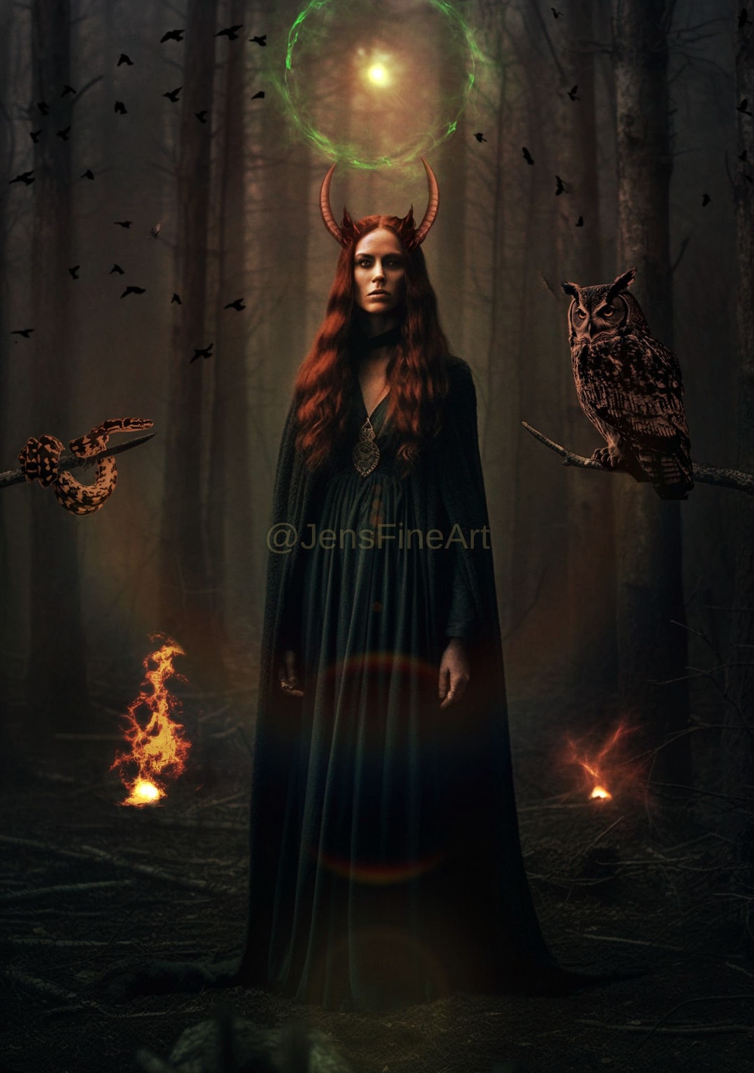 Mother Lilith PRINT Demon Goddess, Witch Dark Wall Art Woman Wicca ...