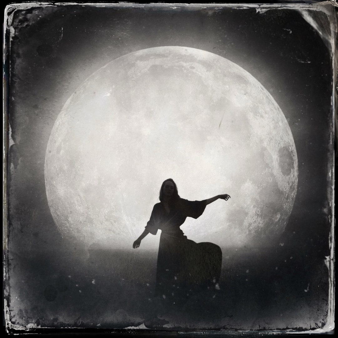 Lady of the Silver Moon PRINT - Full Moon Photo Goddess Surreal Gothic ...