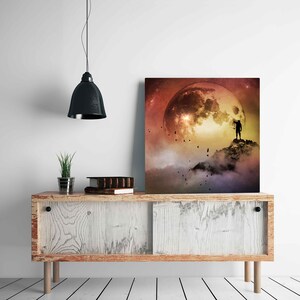 Libra Man PRINT - Full Moon Photo, Surreal Landscape Fine Art Mountain ...