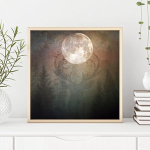 Buck Moon PRINT - Full Super Moon Photo, Surreal Landscape Fine Art ...