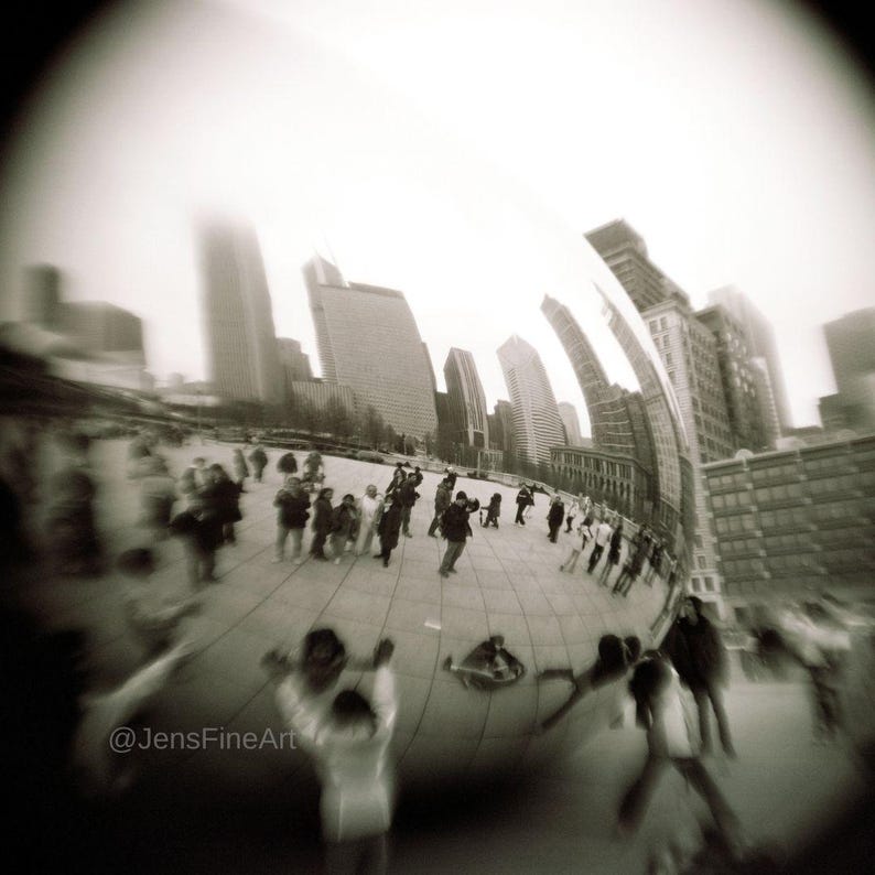 Chicago Bean Photo Print - Millenium Park Cloud Gate Vintage Style Art ...