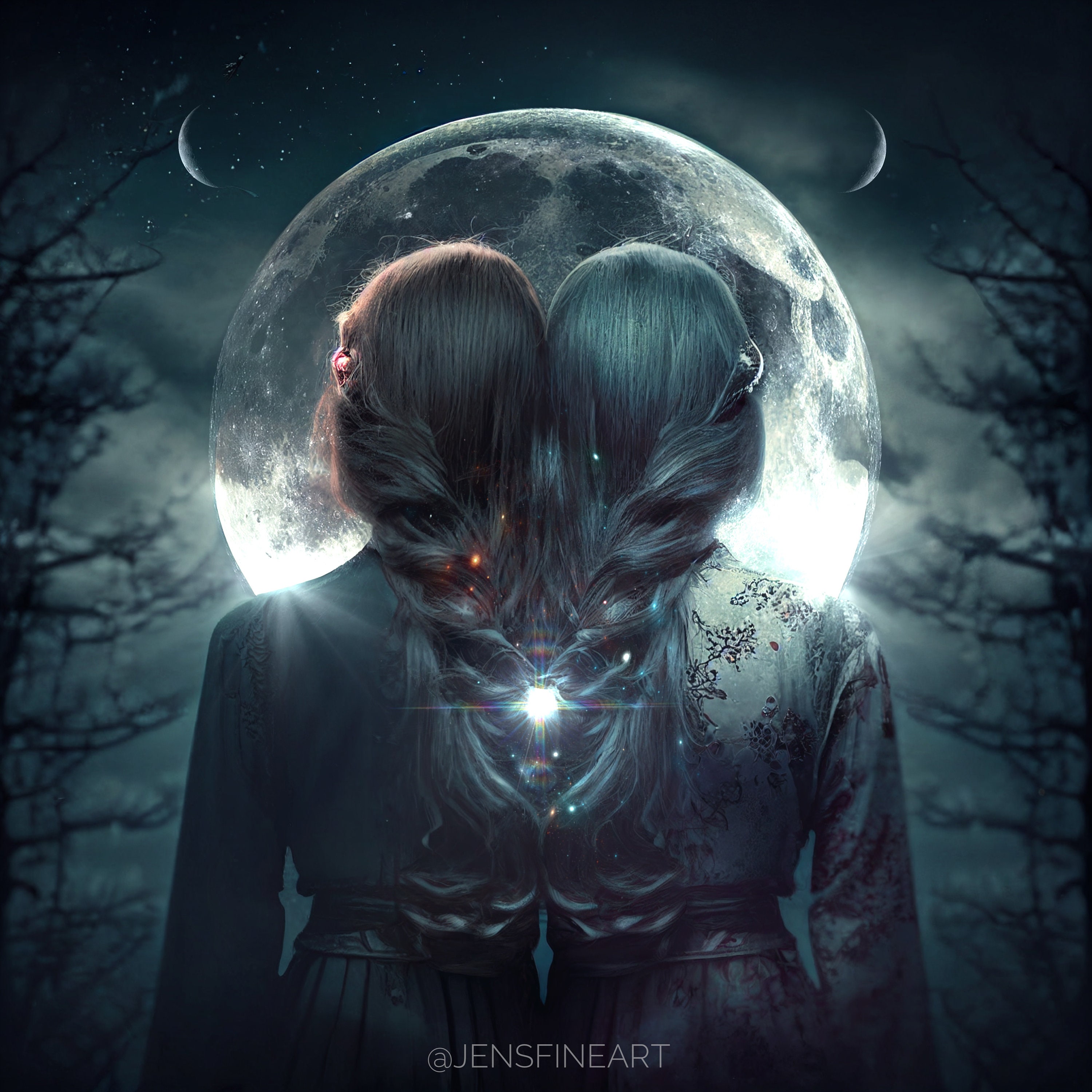 Eternal Duality PRINT - Full Moon Gemini Photo Surreal Landscape Art ...