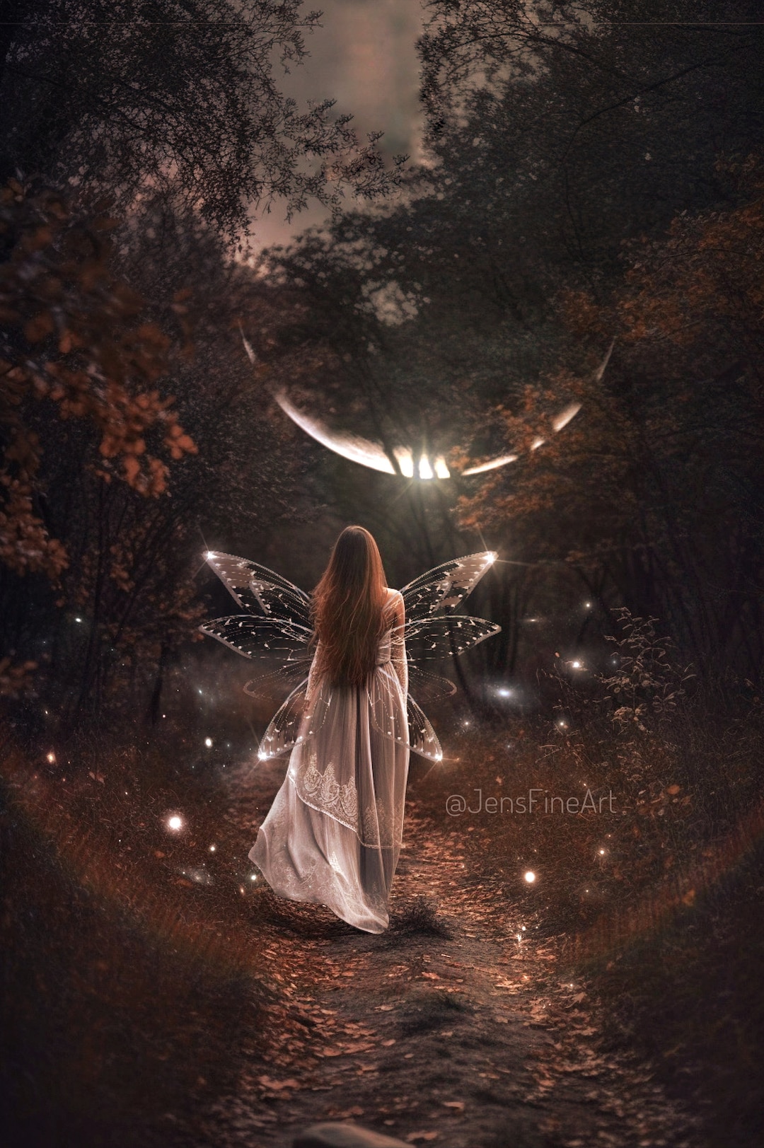 Moon Fae PRINT Forest Fairytale Fairy Virgo Taurus Photo Woods Surreal ...