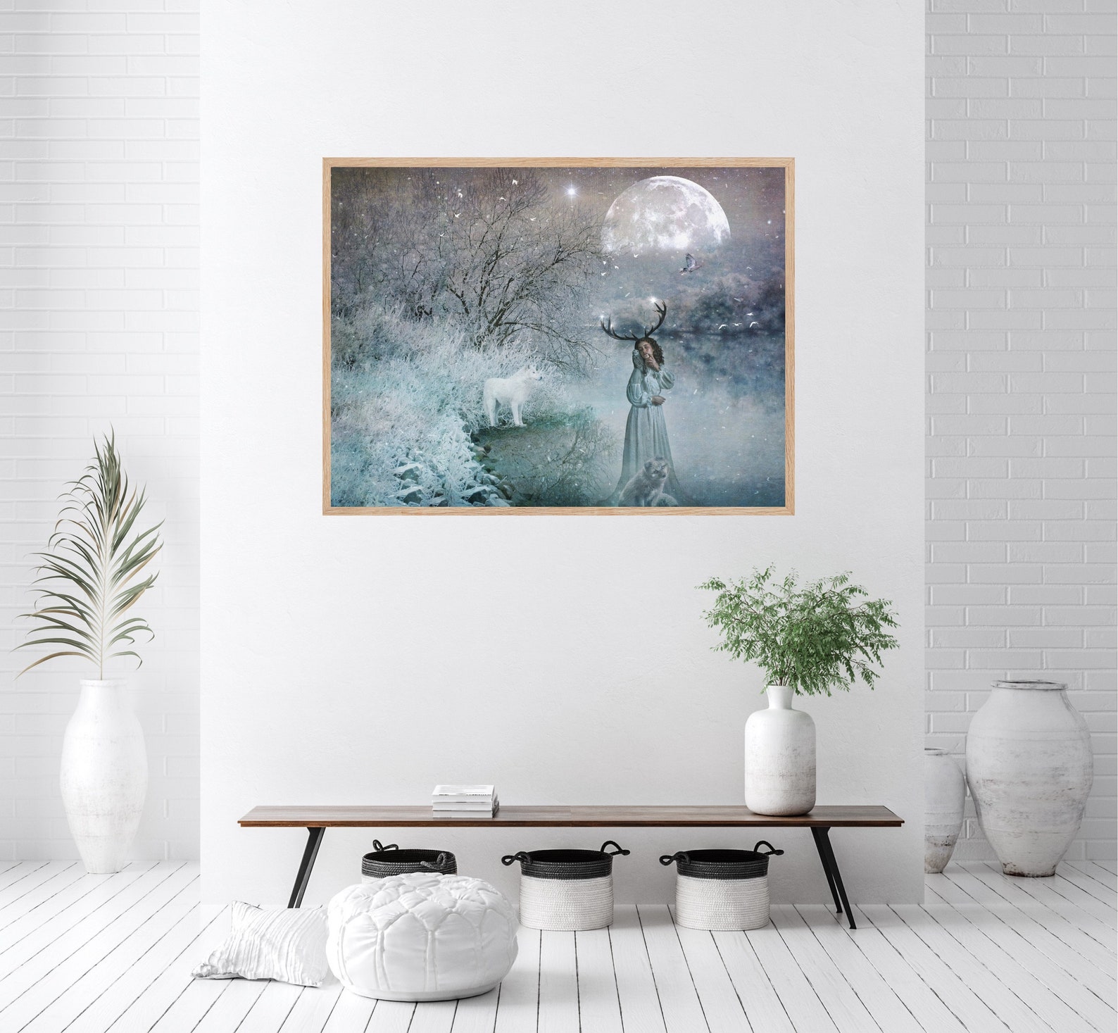 Yule Goddess PRINT - Winter Solstice Photo December Wall Art Full Moon ...