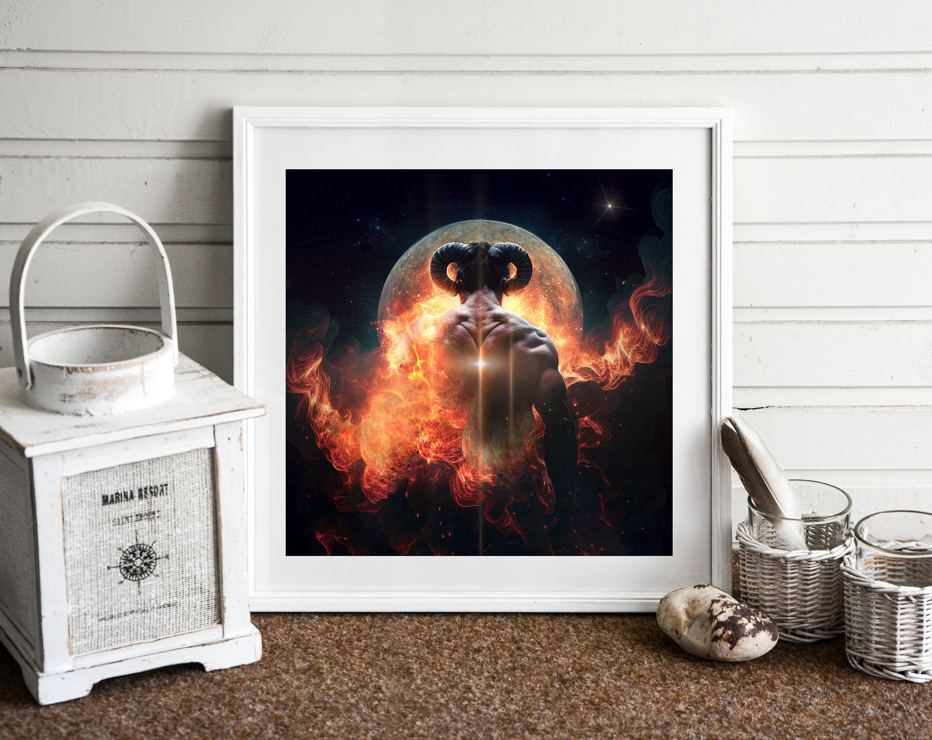 Aries Man PRINT Mars Full Moon Photo Masculine Zodiac - Etsy