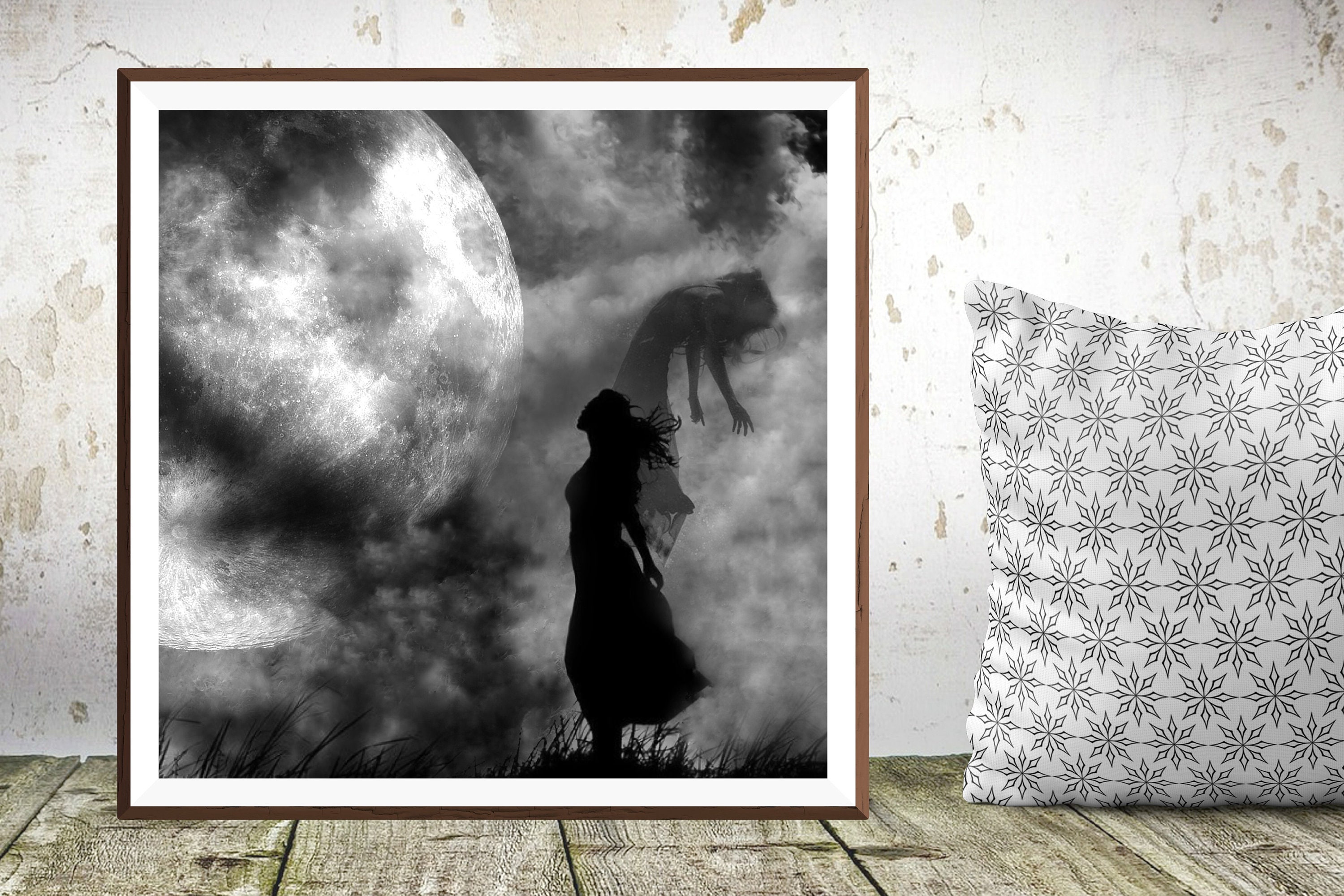 Invocation PRINT - Full Super Moon Photo, Surreal Landscape Fine Art ...
