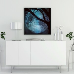 Blue Moon PRINT - Full Super Moon Photo, Surreal Landscape Fine Art ...