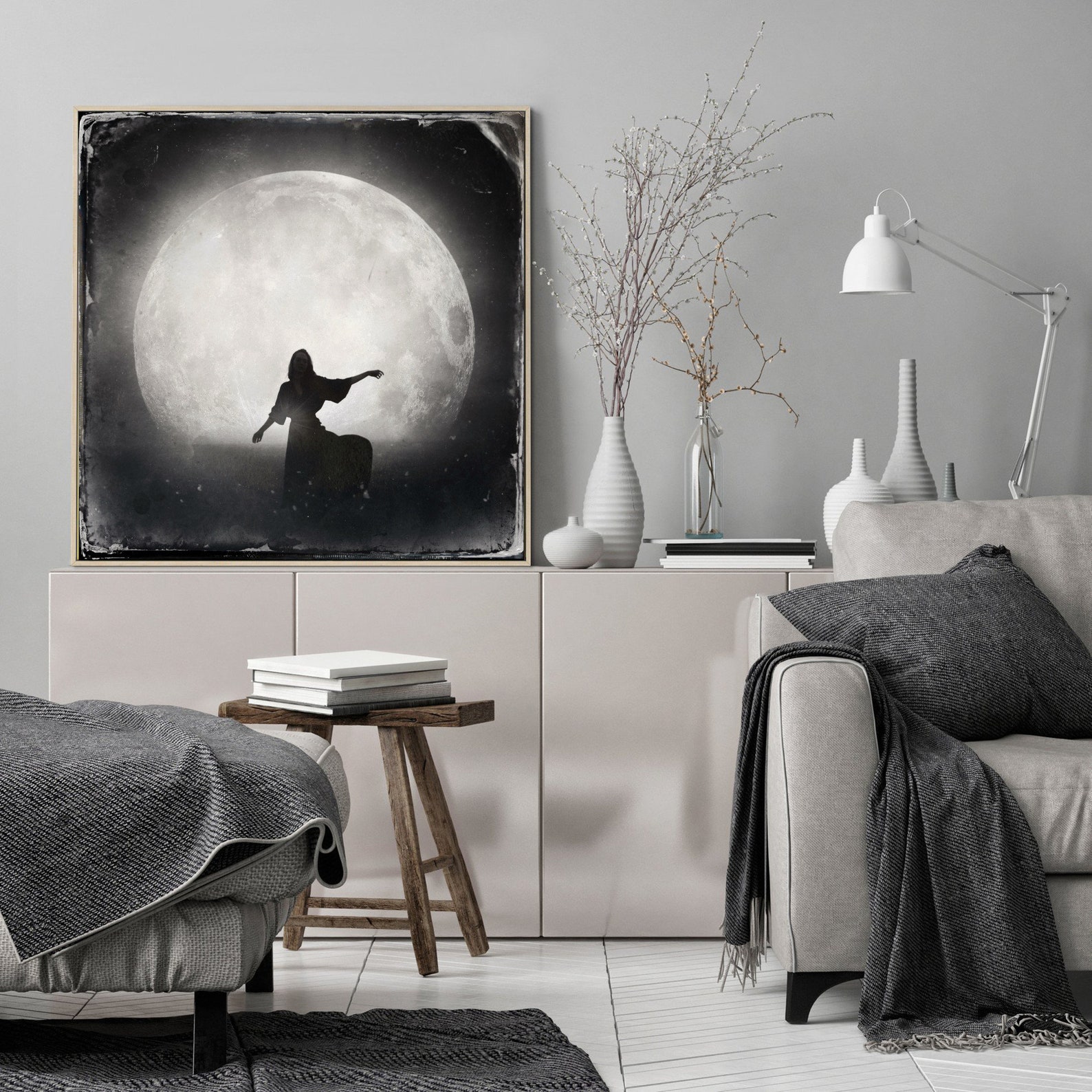 Lady of the Silver Moon PRINT Full Moon Photo Goddess | Etsy