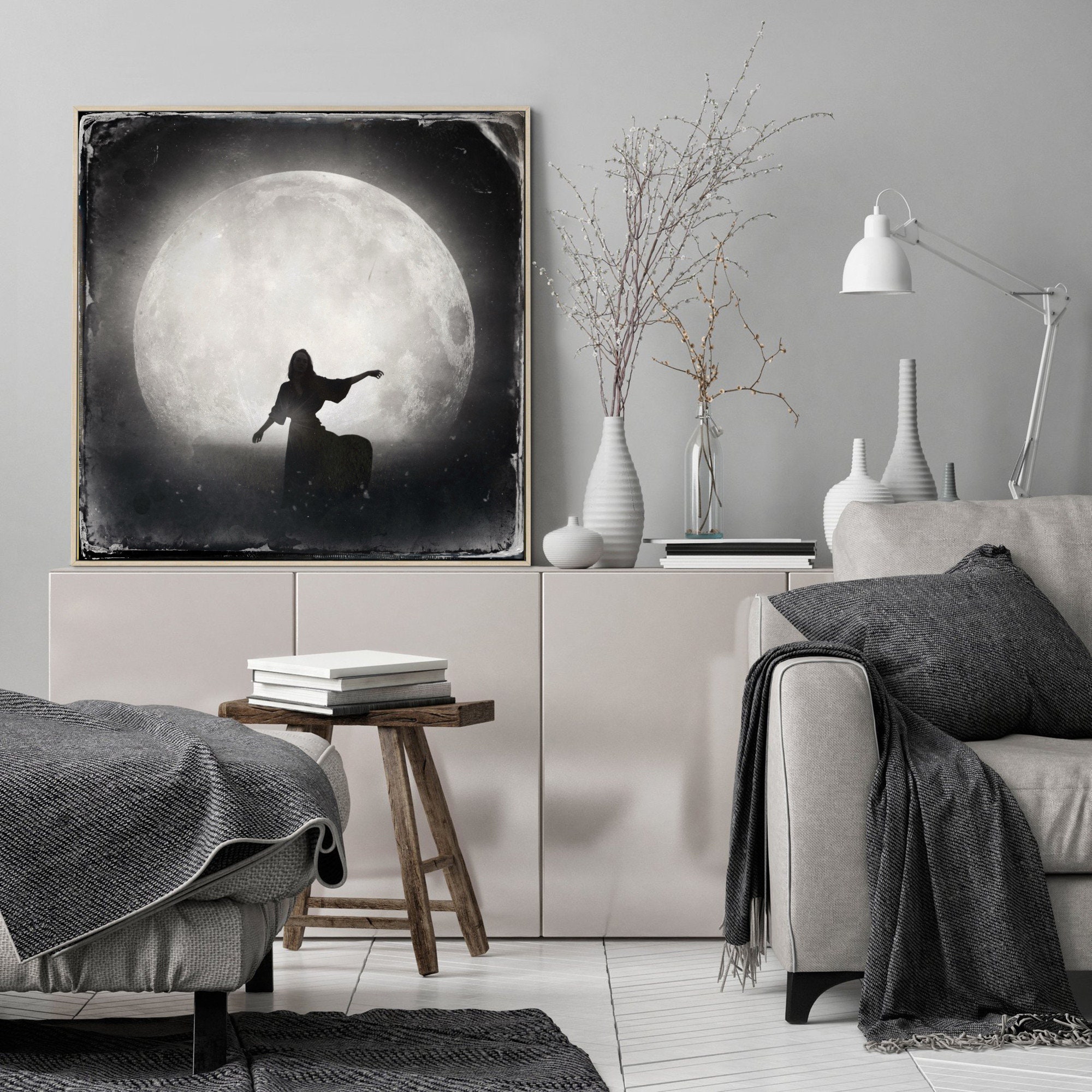 Lady of the Silver Moon PRINT - Full Moon Photo Goddess Surreal Gothic ...