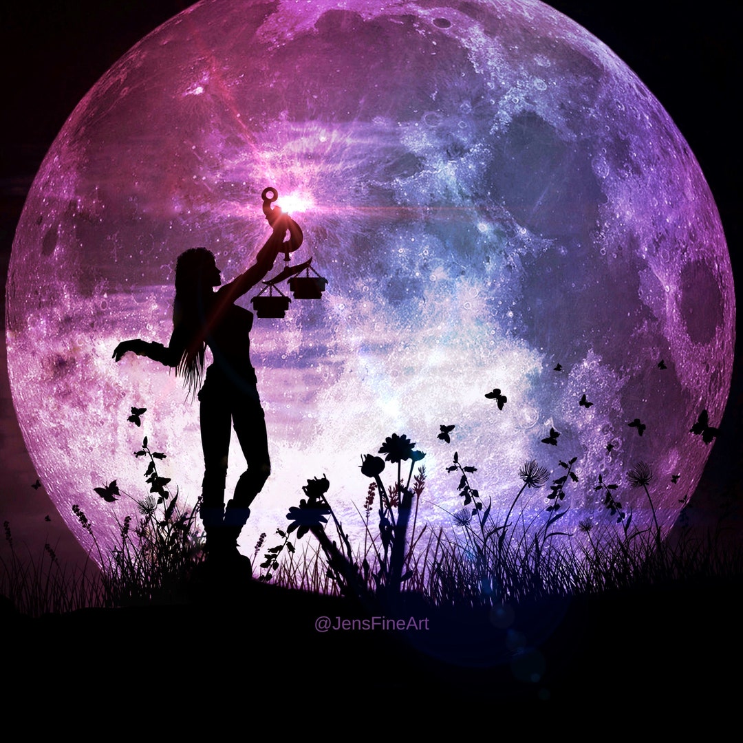 Libra Full Moon PRINT - Super Moon Photo, Surreal Landscape Fine Art ...