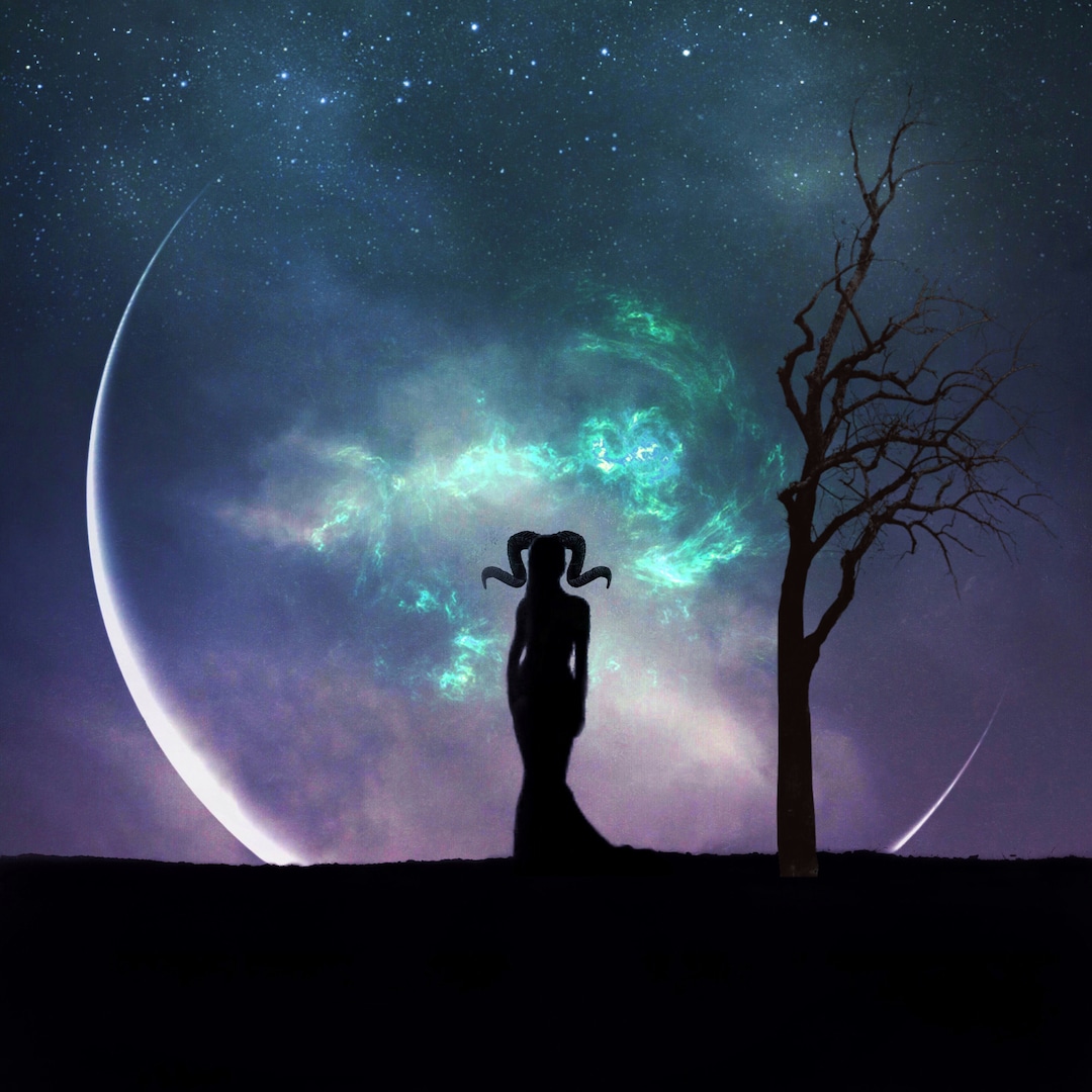 New Moon in Capricorn Photo Surreal Landscape Bare Tree Home Decor ...