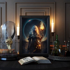 Aries Eclipse PRINT - Dark Moon Photo, Surreal Gothic Astrology Woman ...