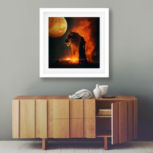 Venus in Leo Full Moon Photo PRINT, Surreal Landscape Lion Art, Home ...