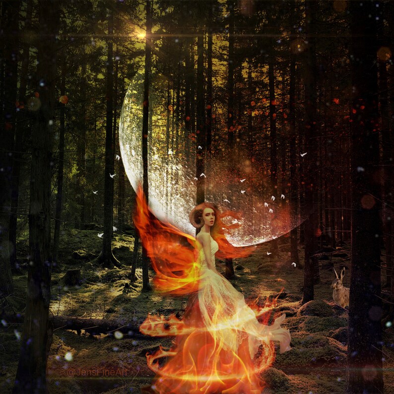 Fire Fairy PRINT Aries New Moon Photo Goddess Surreal Spring - Etsy