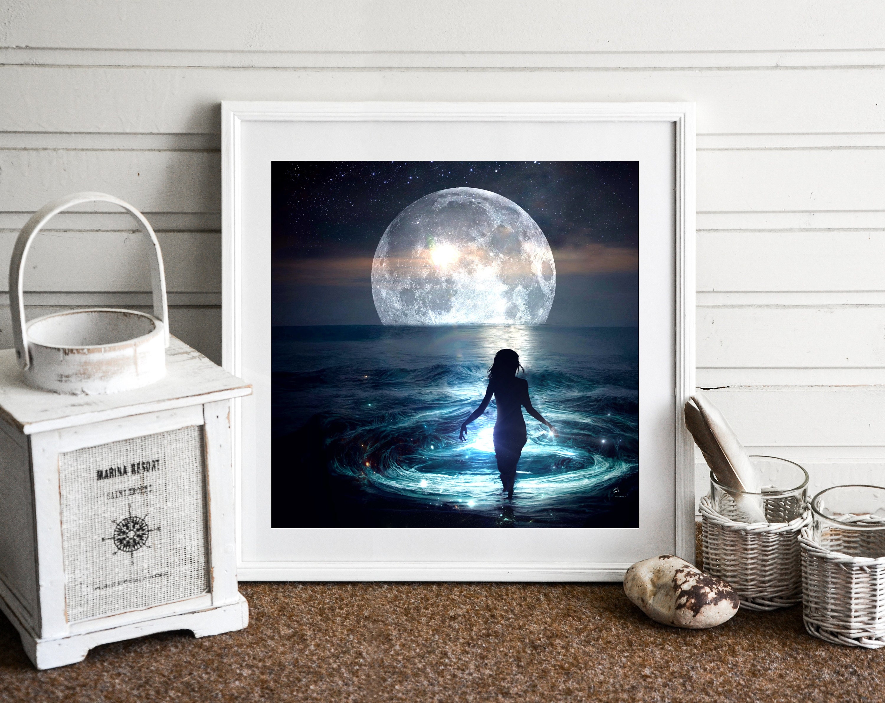 Spell Water PRINT Pisces Full Moon Photo Ocean Lake Deep - Etsy