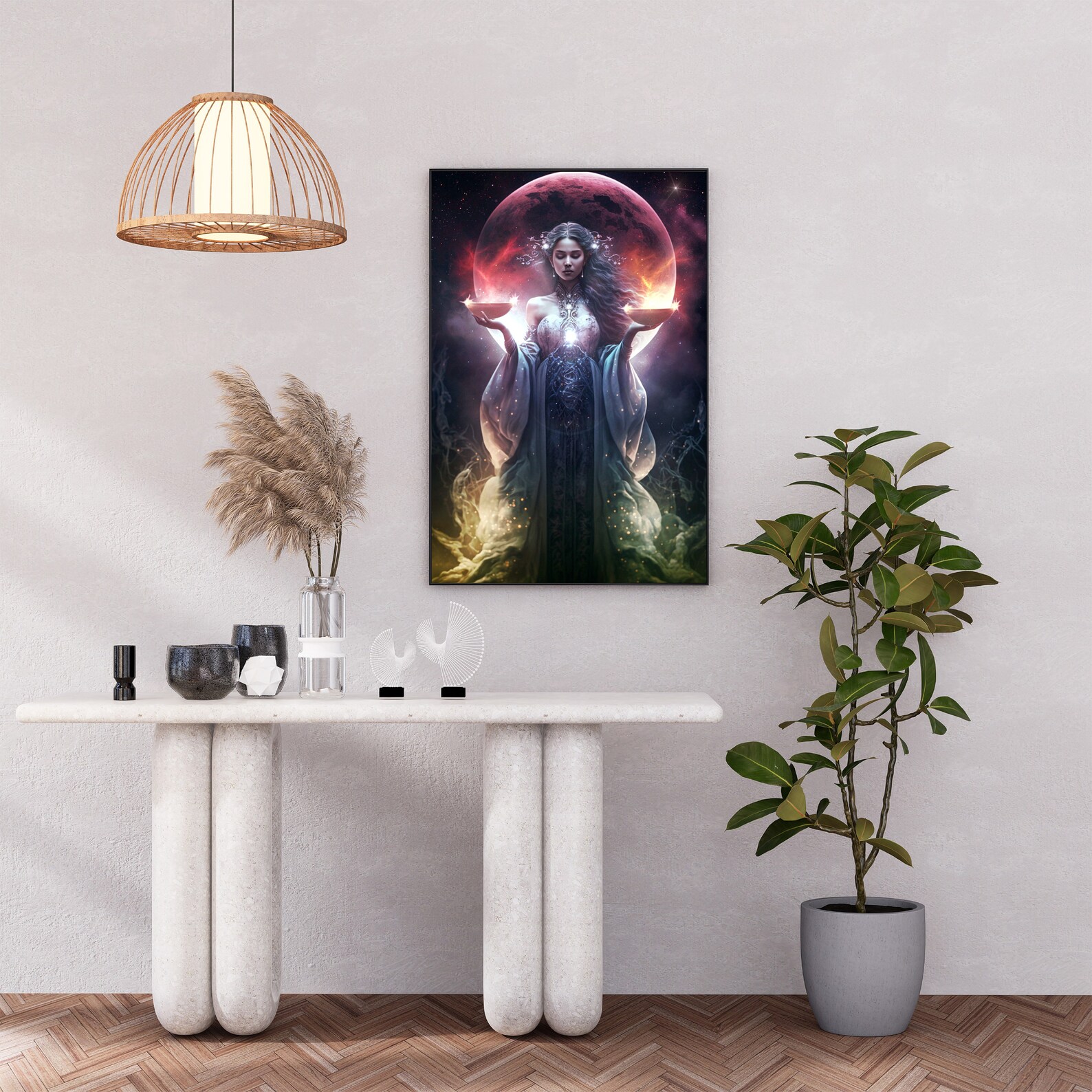 Celestial Magic PRINT - Full Moon Photo, Libra Woman Surreal Gothic ...