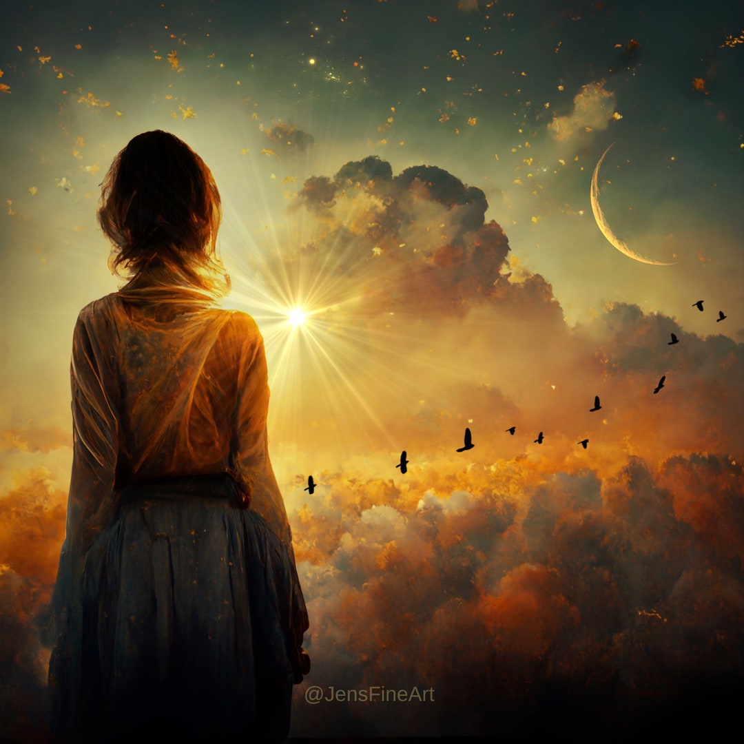 Miracles PRINT - New Moon Photo Virgo Surreal Clouds Woman Fantasy ...