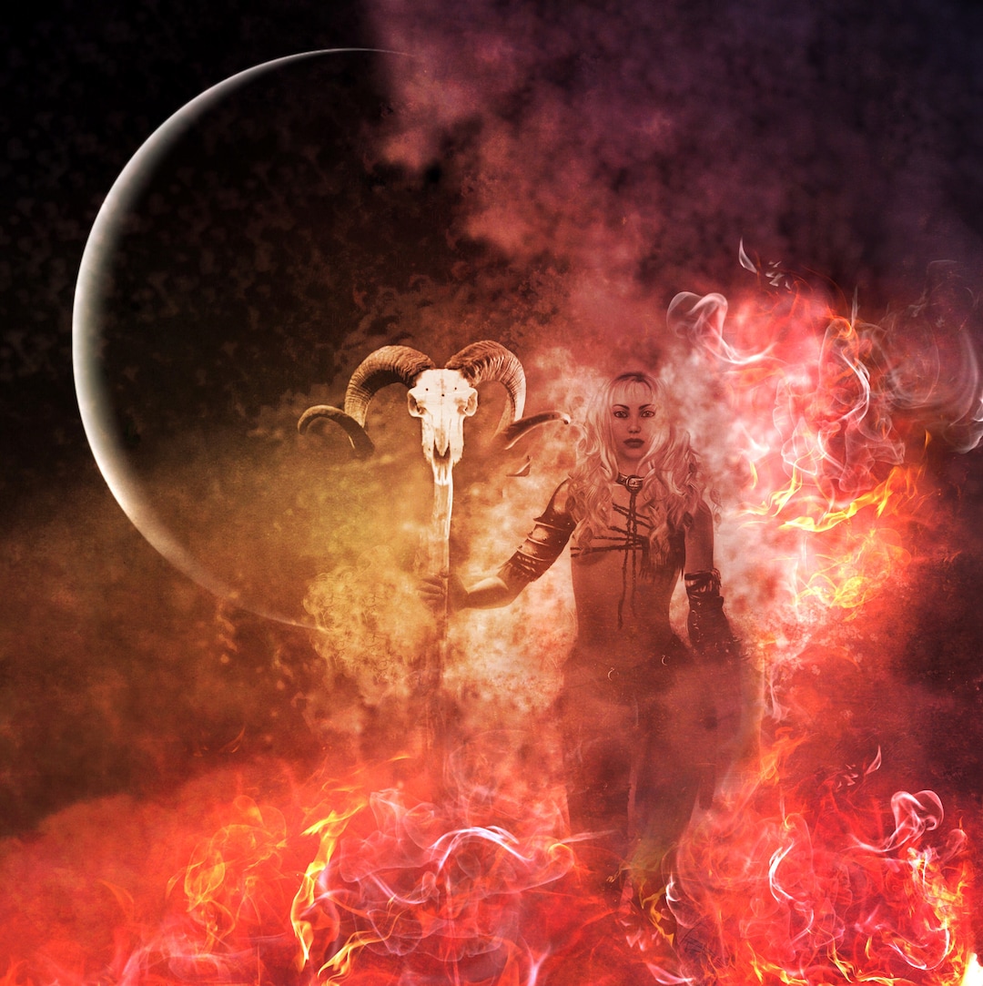 Goddess of Fire PRINT - New Moon in Aries Photo Surreal Gothic Decor ...