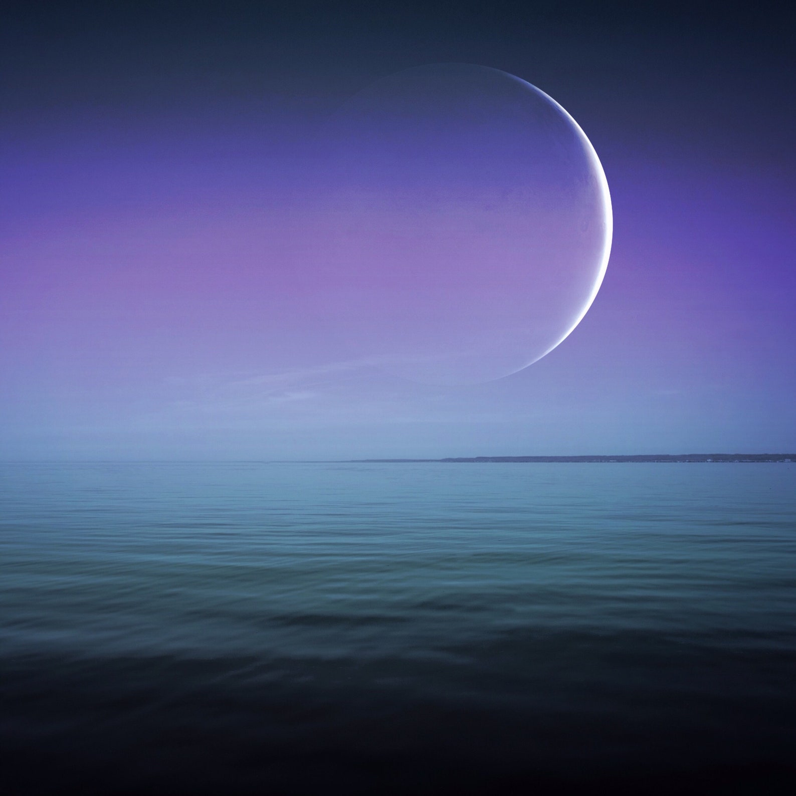 Moon Rise Over Great Lakes PRINT New Moon Photo Pisces Surreal ...