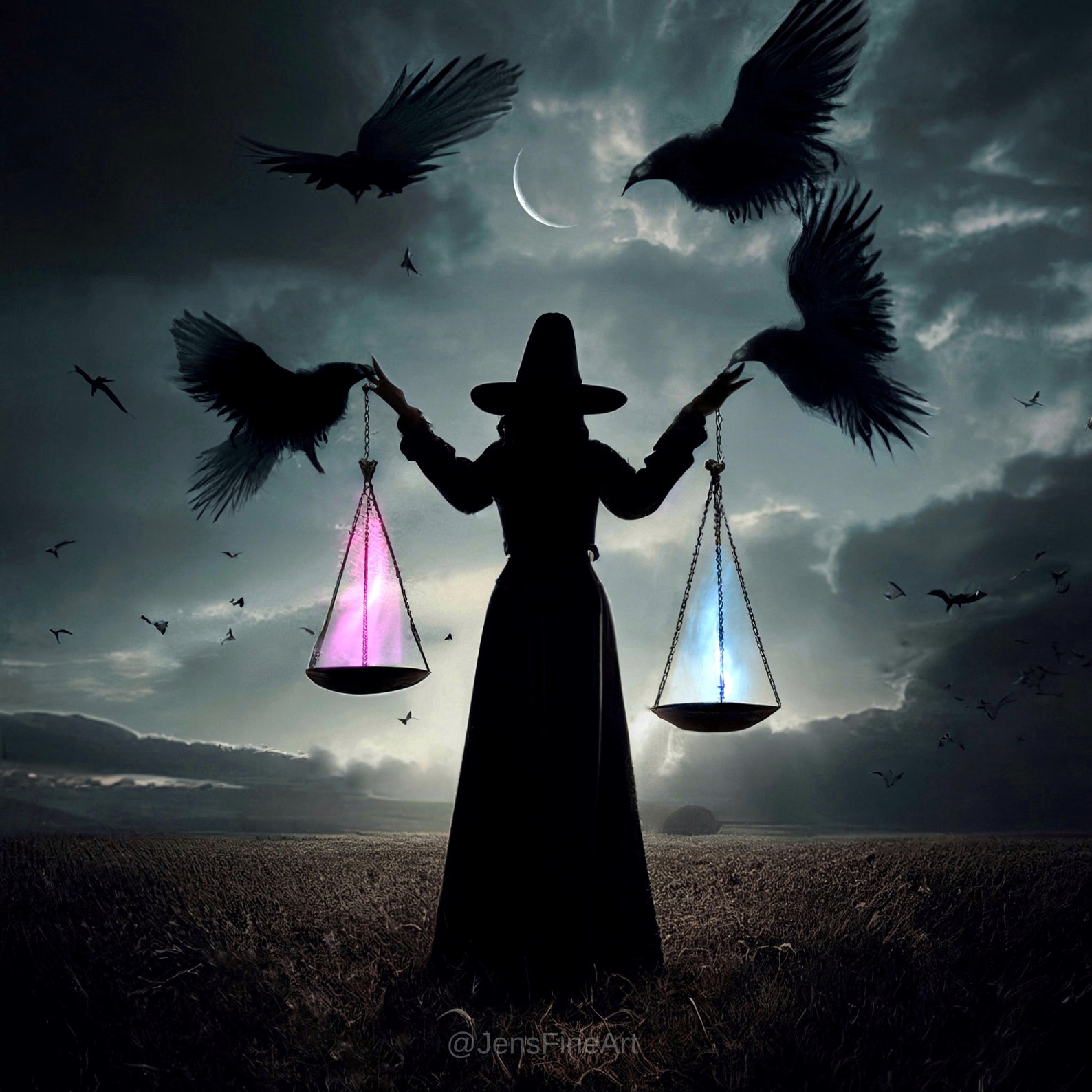 The Incantation PRINT - Libra Witch Ravens Goddess New Moon Autumn ...