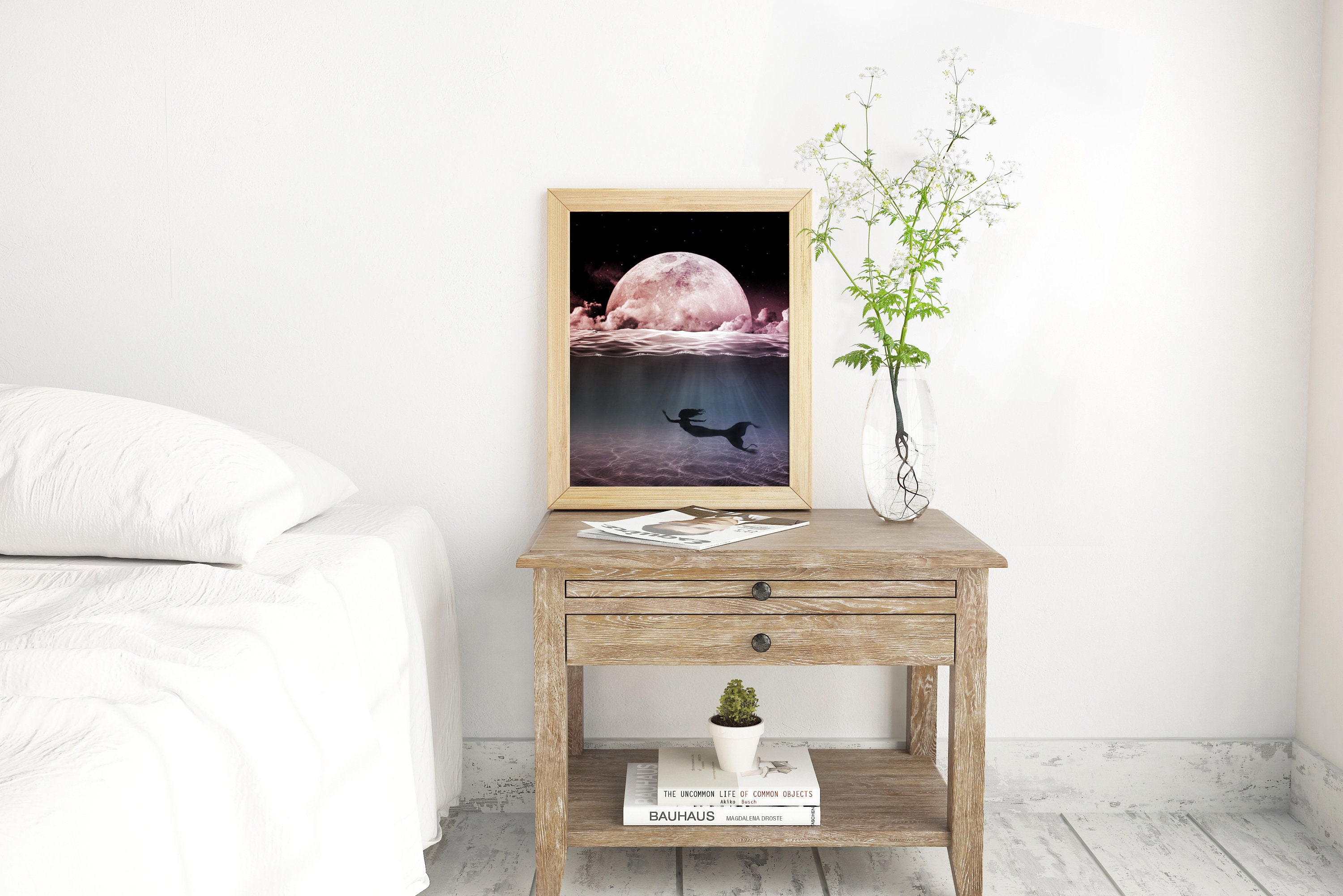 Mermaid Moon PRINT Pisces Full Moon Photo Water Ocean Wall - Etsy Canada