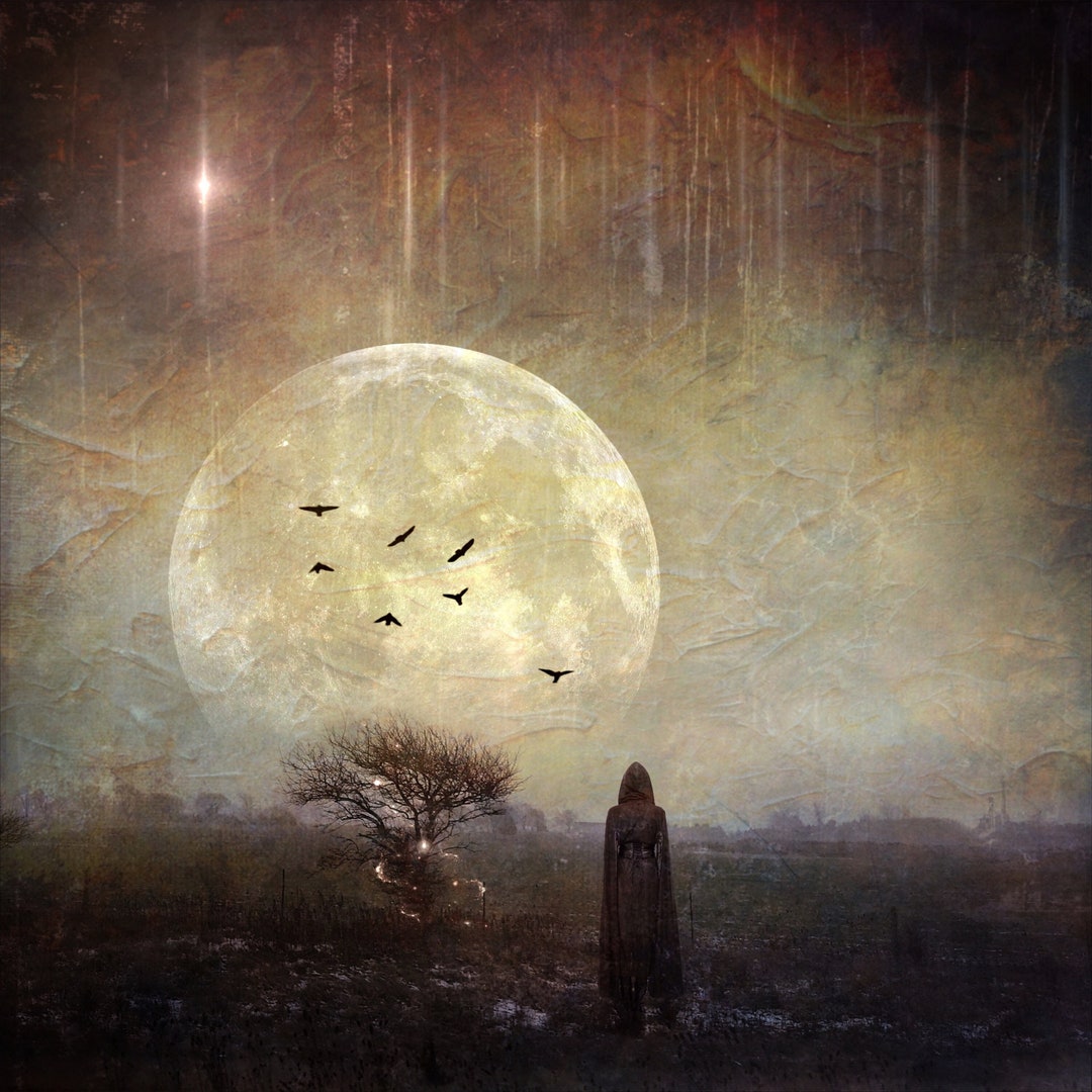 Moon Spells PRINT - Full Moon Photo Surreal Gothic Home Decor Astrology ...