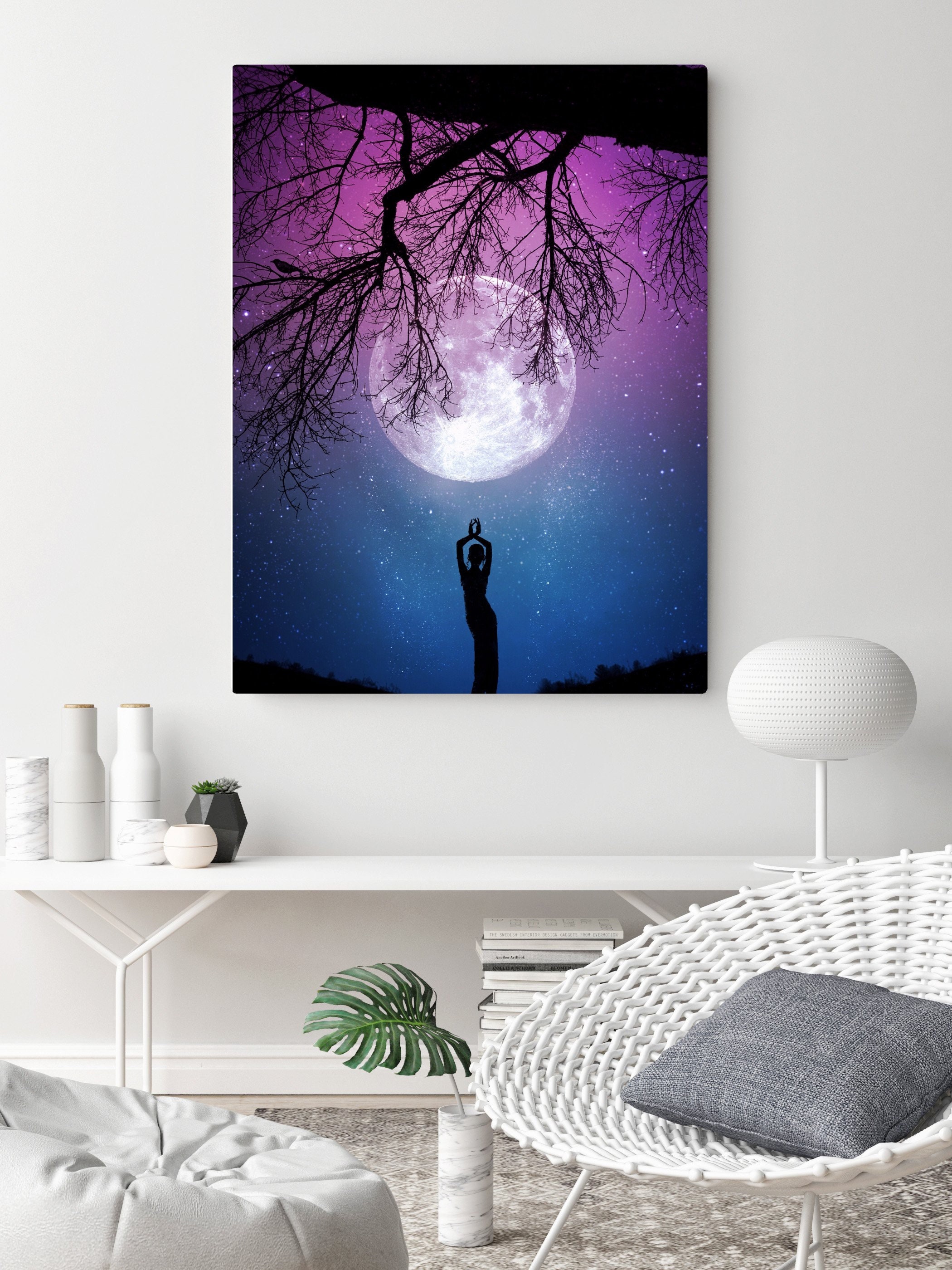 Moon Magic Print Full Super Moon Photo Surreal Landscape Etsy