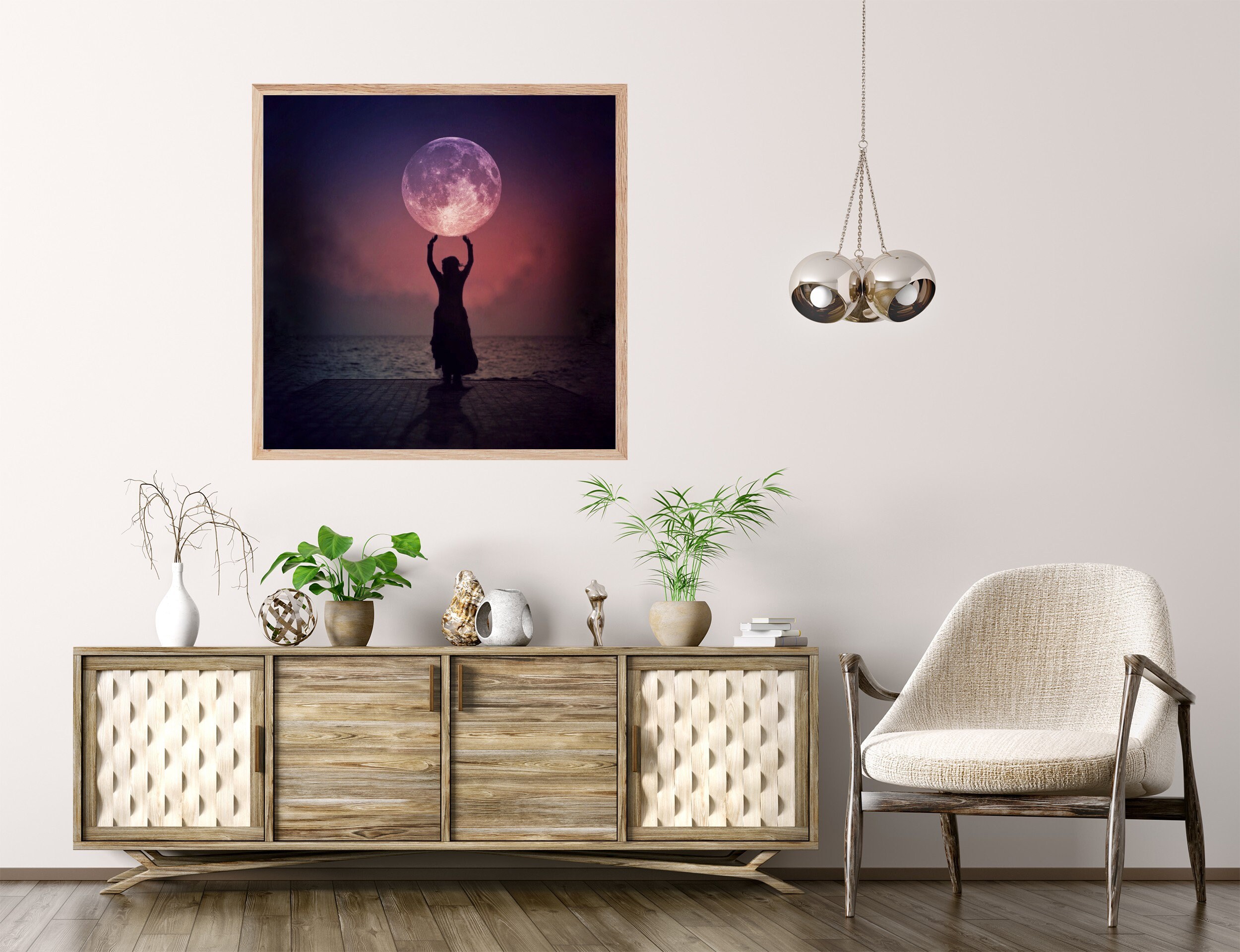 Virgo Full Moon PRINT - Photo Virgo Surreal Ocean Home Decor Fullmoon ...
