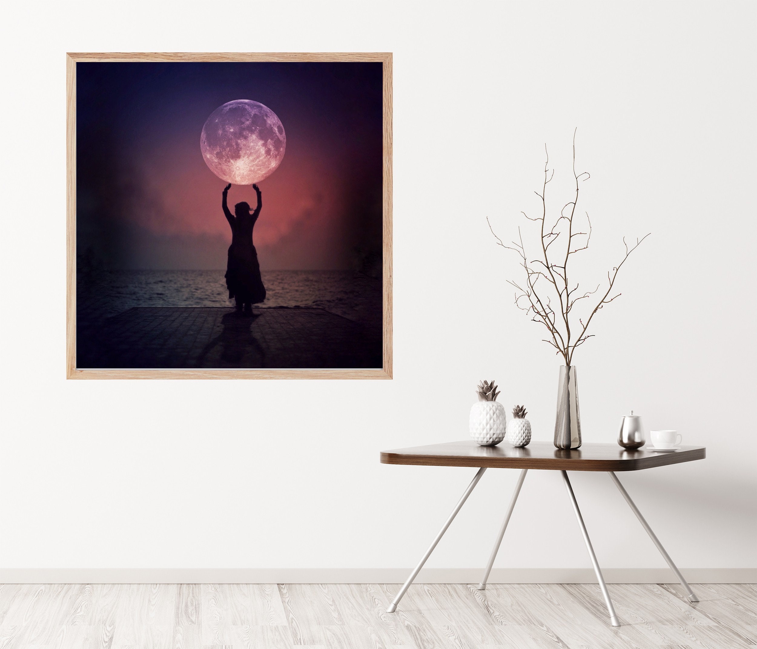 Virgo Full Moon PRINT - Photo Virgo Surreal Ocean Home Decor Fullmoon ...