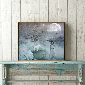 Yule Goddess PRINT - Winter Solstice Photo December Wall Art Full Moon ...