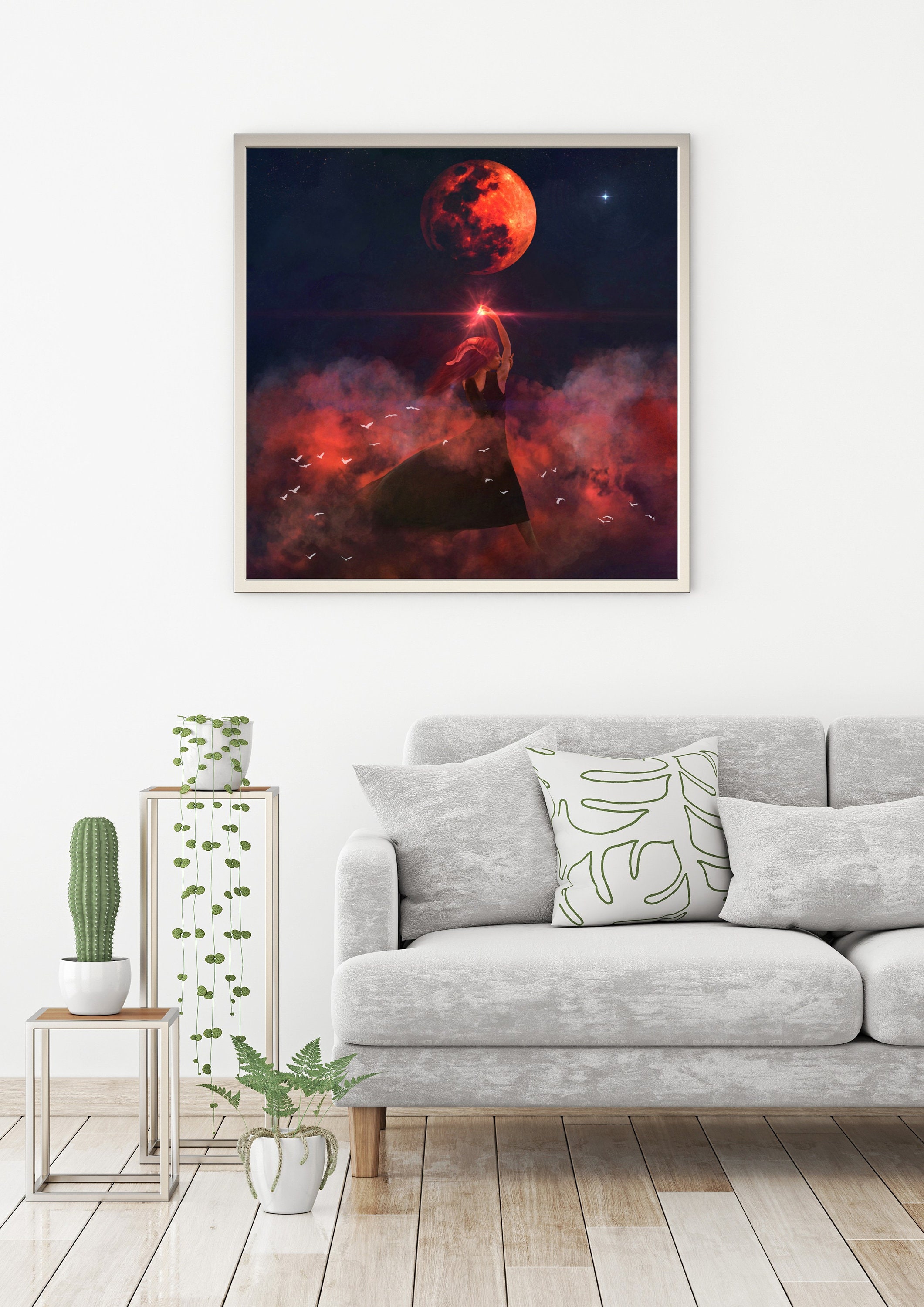 Blood Moon PRINT Full Moon Photo Surreal Blood Moon Taurus - Etsy
