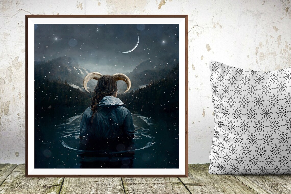 Capricorn New Moon PRINT - Photo Surreal Landscape Winter Solstice Yule ...