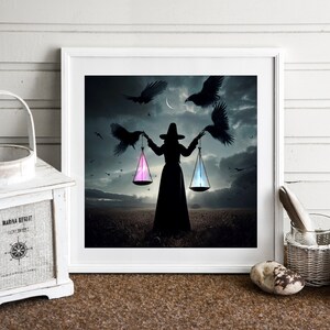 The Incantation PRINT - Libra Witch Ravens Goddess New Moon Autumn ...